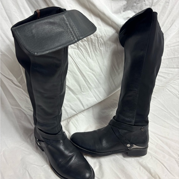 RUDSAK | Shoes | Rudsak Black Leather Stretch Tall Knee High Riding ...